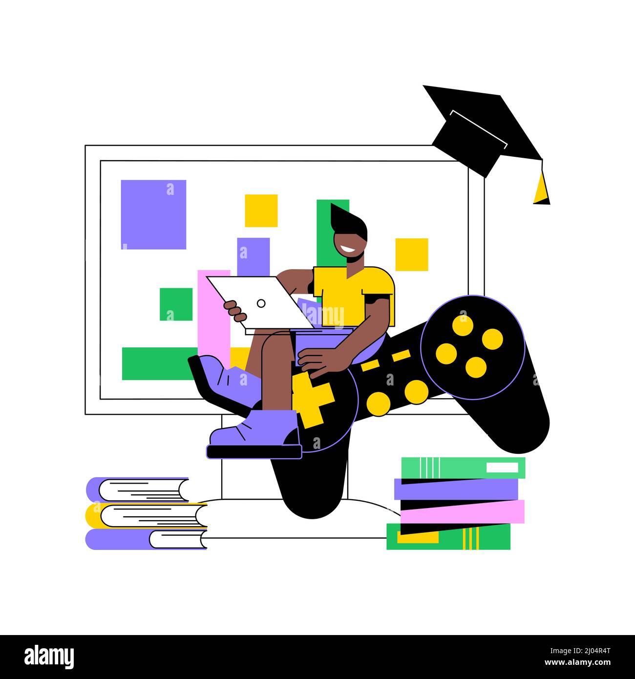 Educational game abstract concept vector illustration. Gaming education ... Educational game abstract concept vector illustration. Gaming education ...