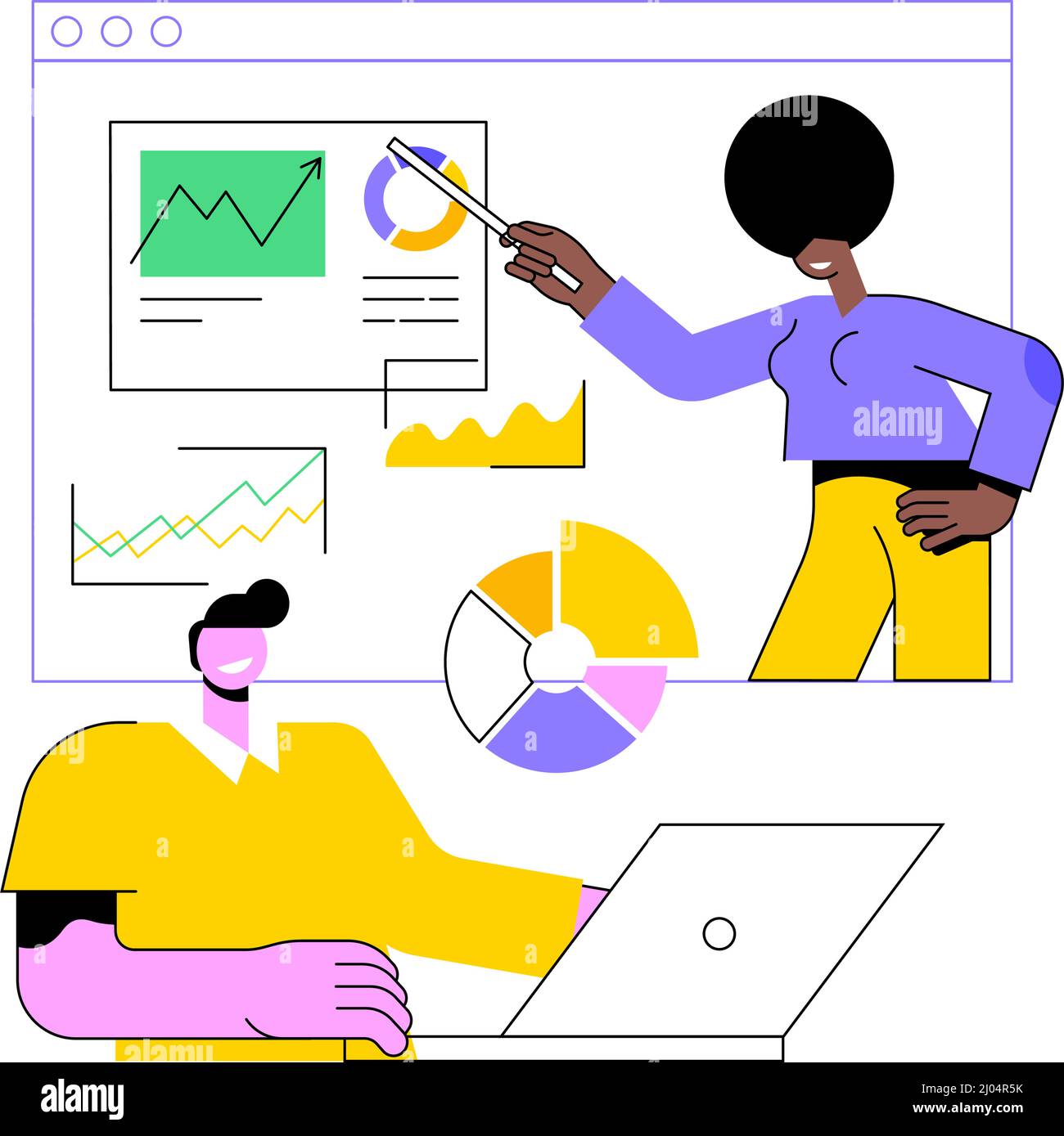 Visual storytelling abstract concept vector illustration. Eye-catching ...