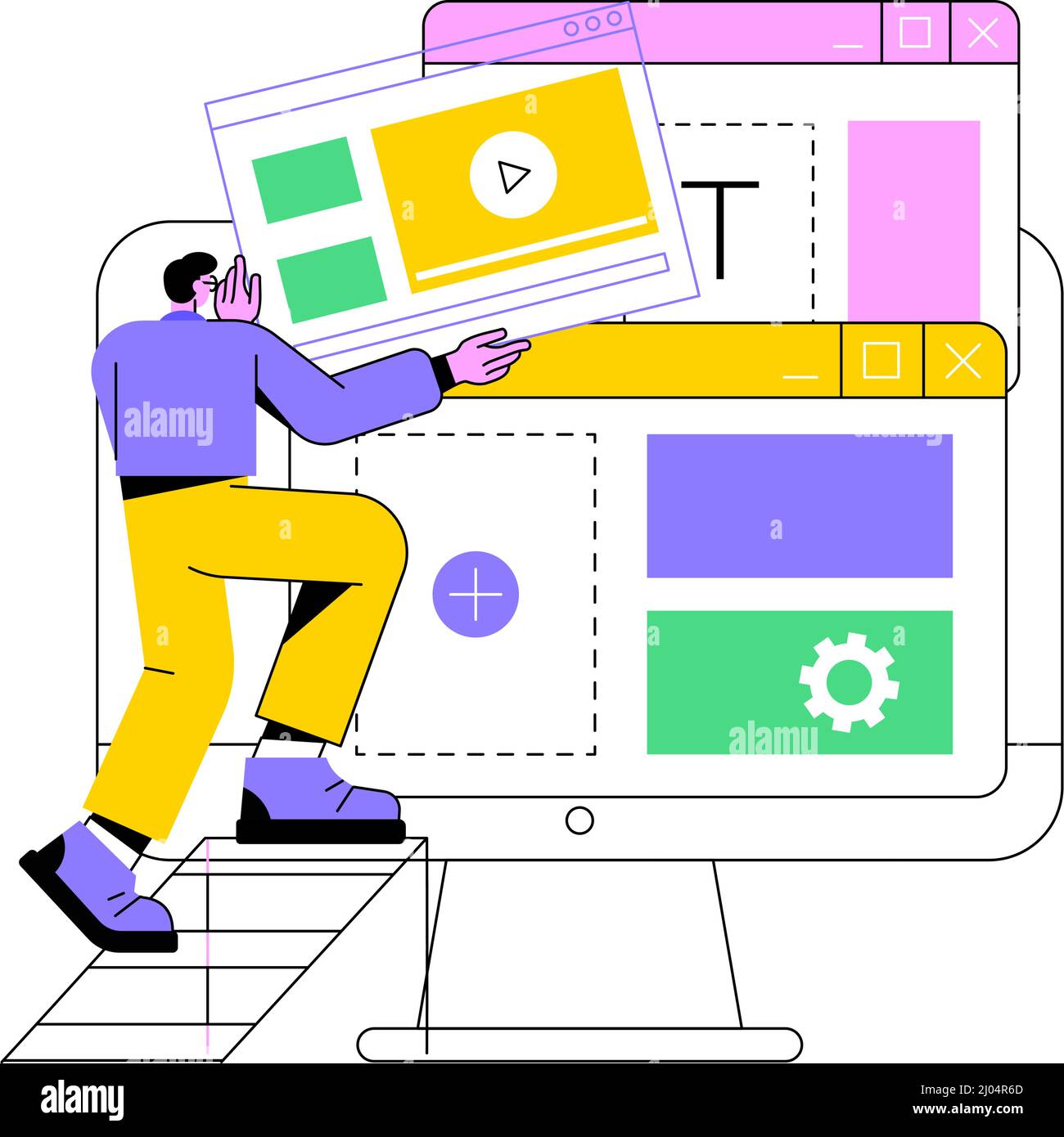 Wireframe abstract concept vector illustration. Web page layout ...