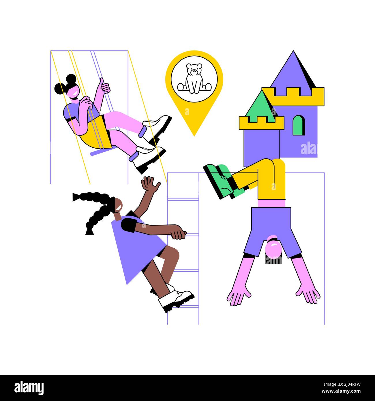 Playroom for kids abstract concept vector illustration. Playing space ...