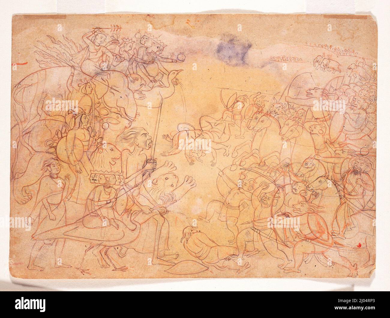 Durga and Gods Against the Demon Army, Folio from a Durga Sapta Sati ...