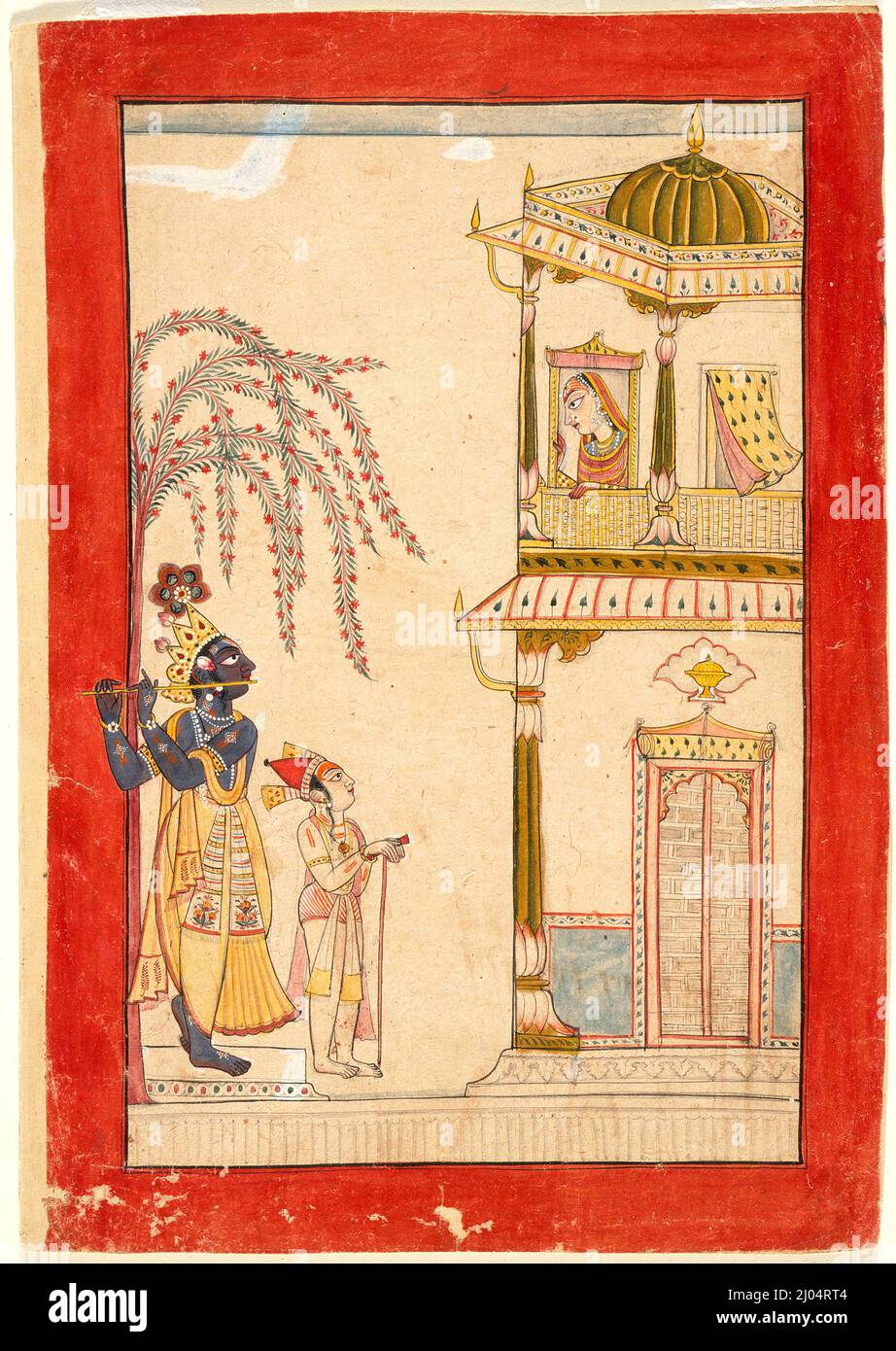 Krishna Serenading Radha. India, Jammu and Kashmir, Mankot, circa 1730 ...