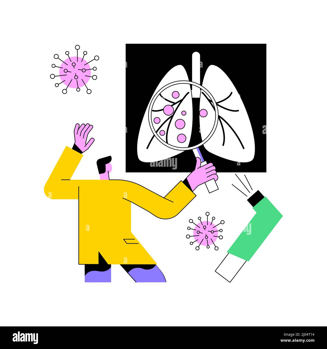 Bronchial asthma diagnosis abstract concept vector illustration ...
