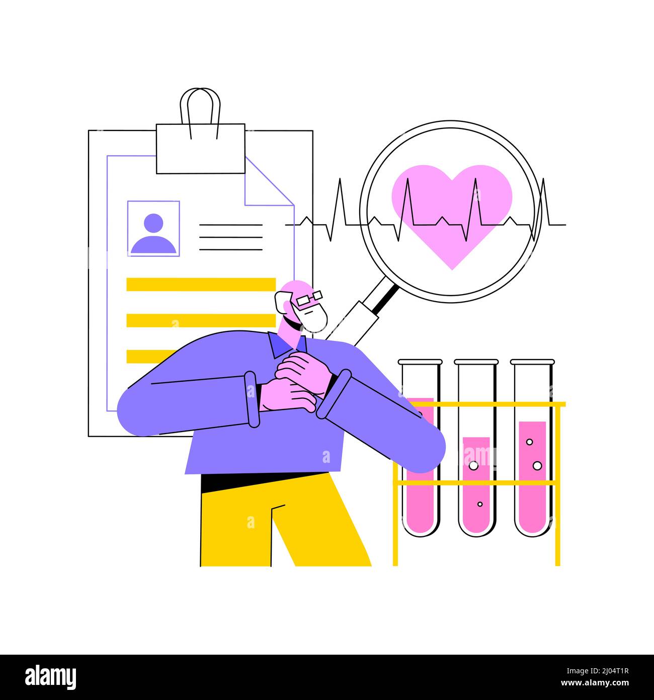 Cardiac patient card abstract concept vector illustration. Medical ...