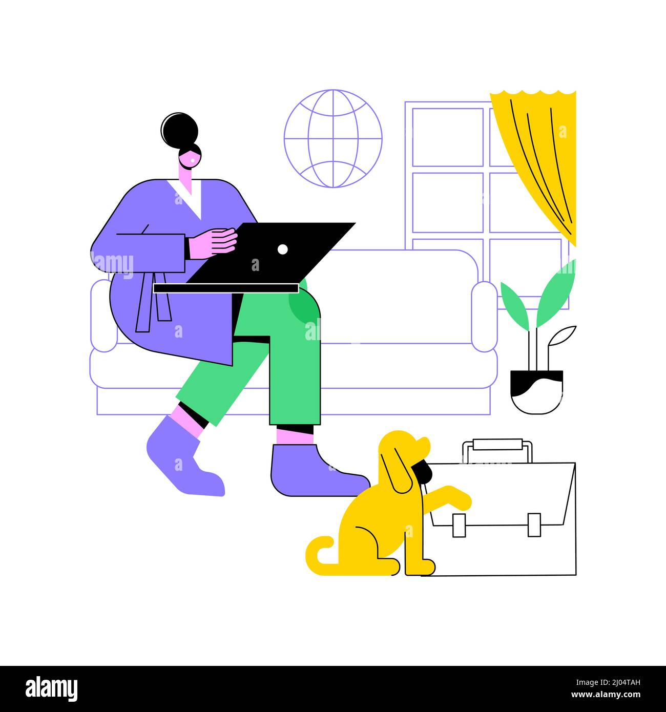 Work home office abstract concept vector illustration. Online virtual ...