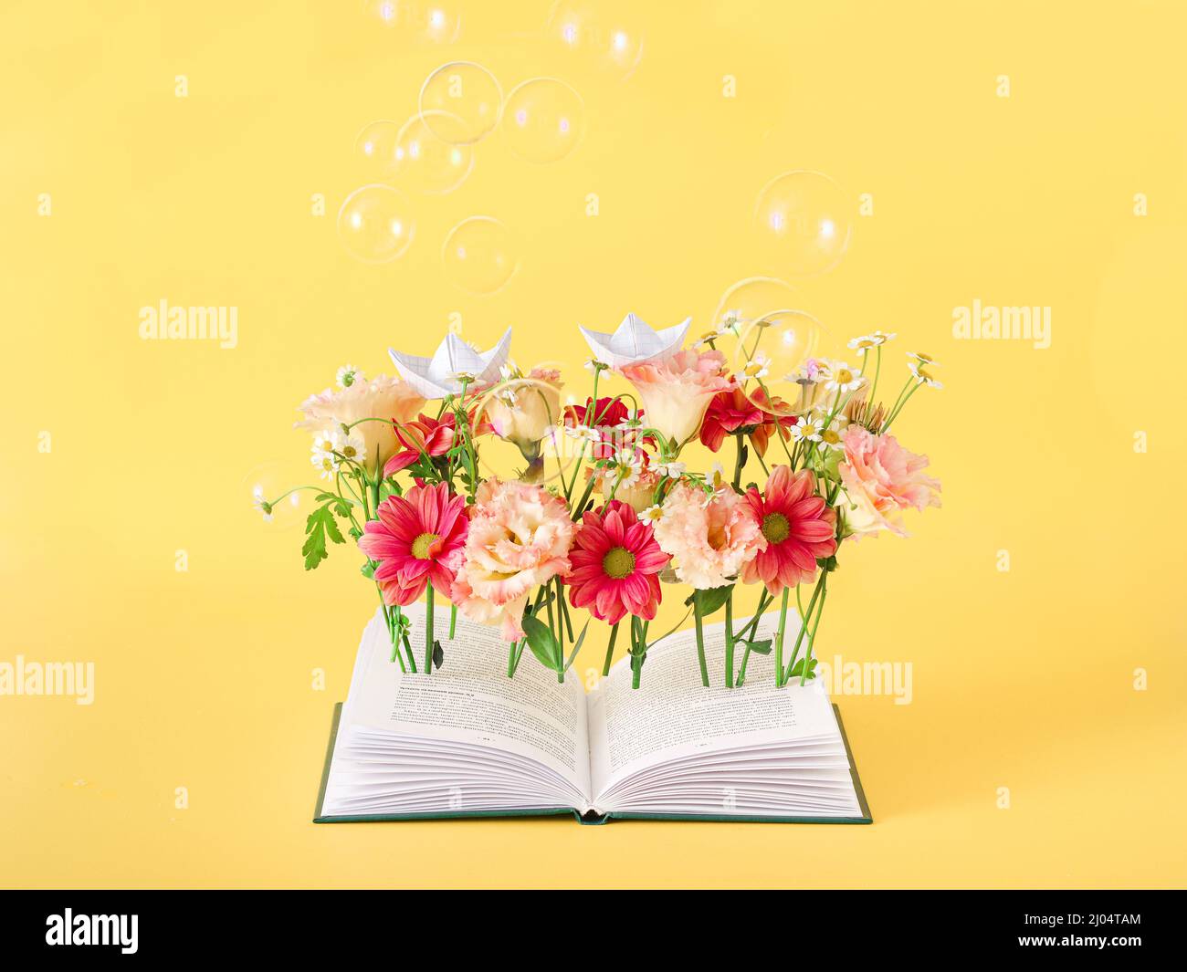 Book art flowers hi-res stock photography and images - Alamy
