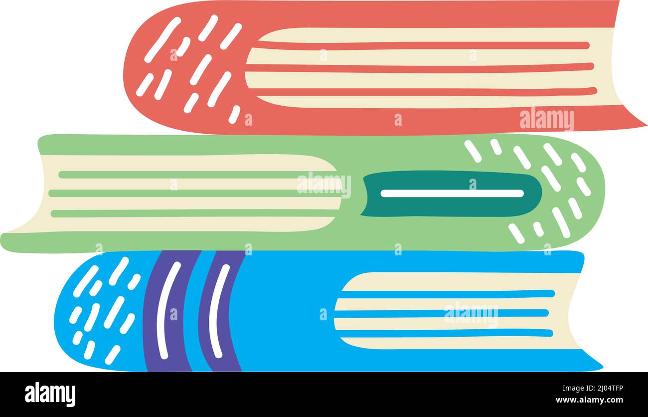 pile text books doodle style Stock Vector Image & Art - Alamy