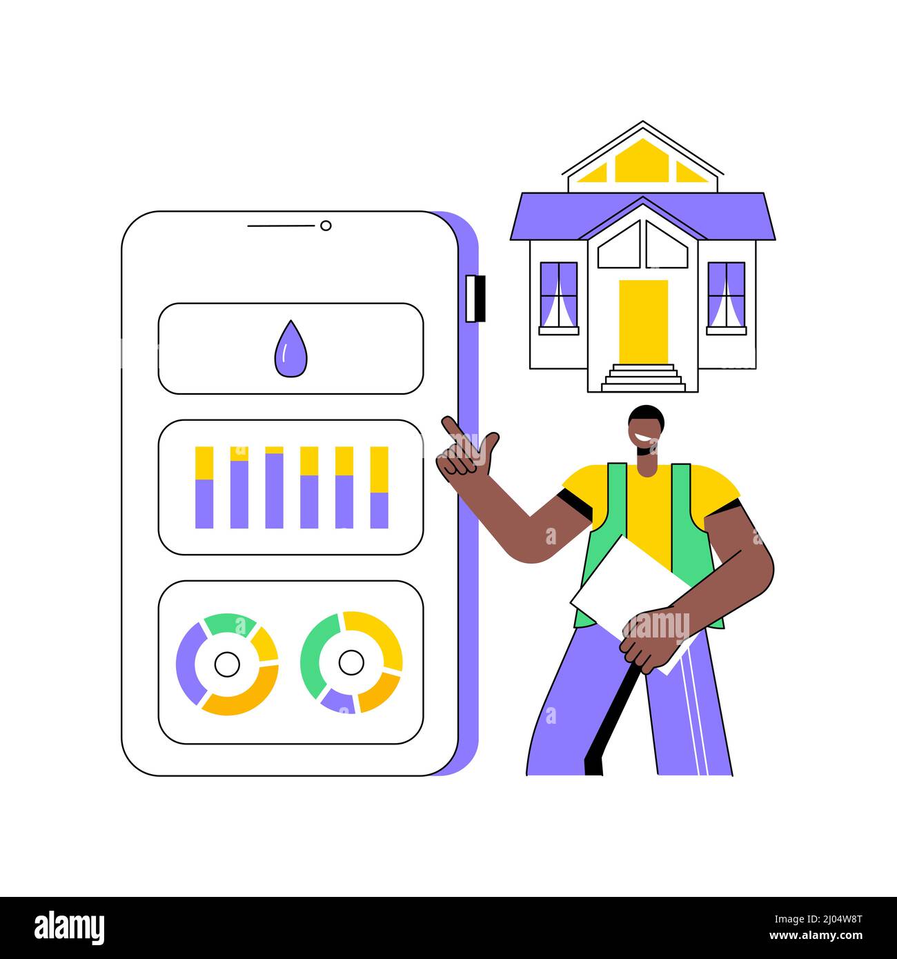 Water Contamination Detection System Abstract Concept Vector Illustration Drinking Water