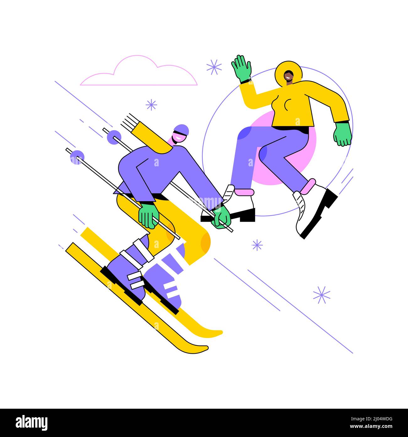 Winter outdoor fun abstract concept vector illustration. Winter ...