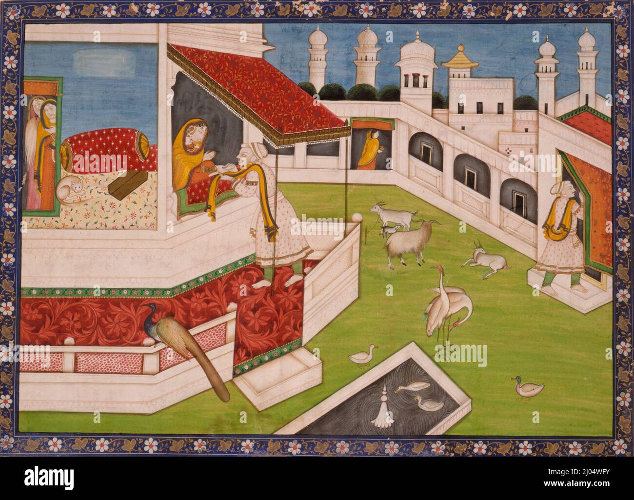 Princess Rukmini Sends a Message to Krishna, Folio from a Rukmini ...