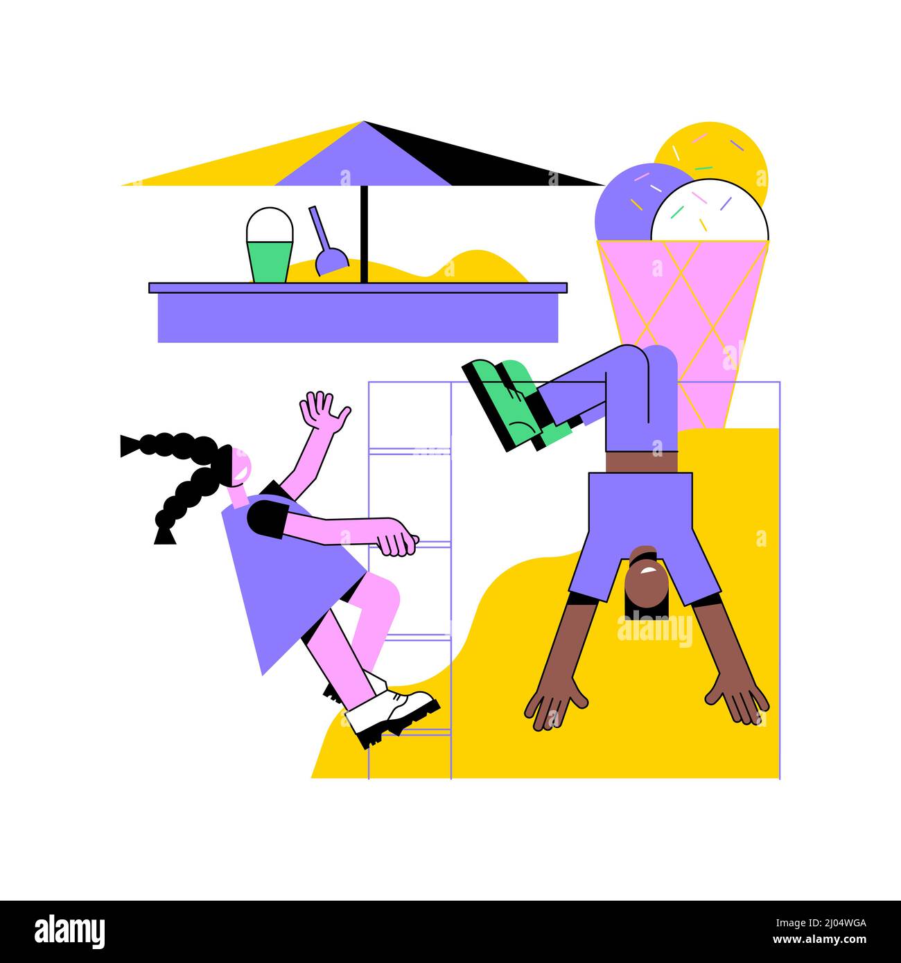 Kids playground abstract concept vector illustration. Outdoor ...