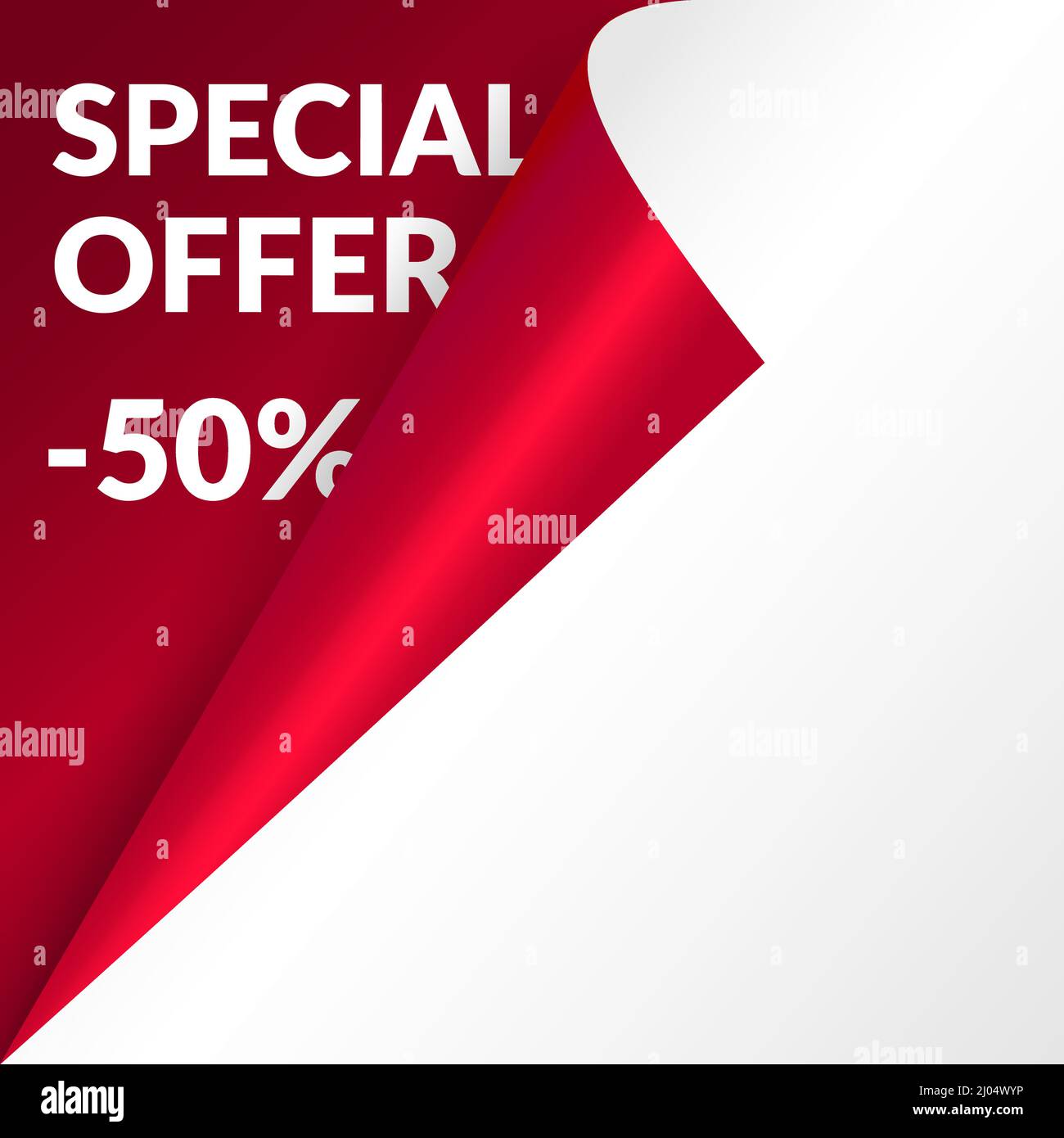 Special offer promo mockup. Realistic page curl Stock Vector Image ...