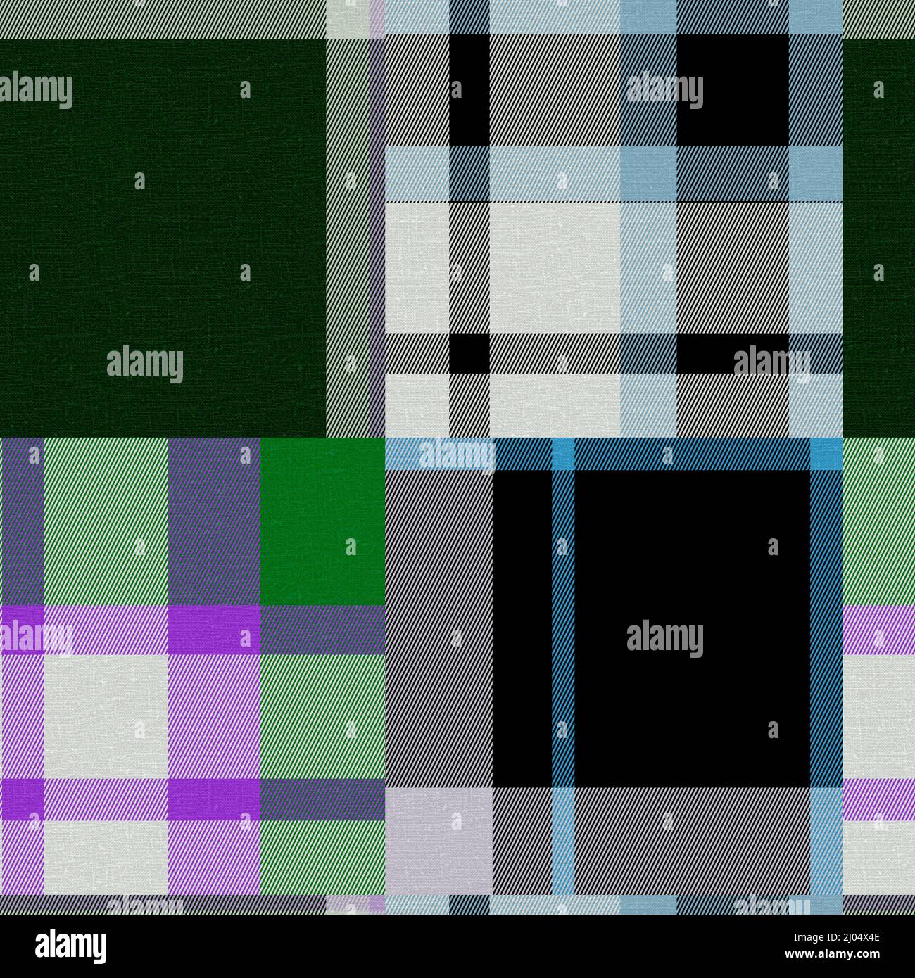 Seamless madras patchwork plaid cotton pattern. Tileable quilting ...