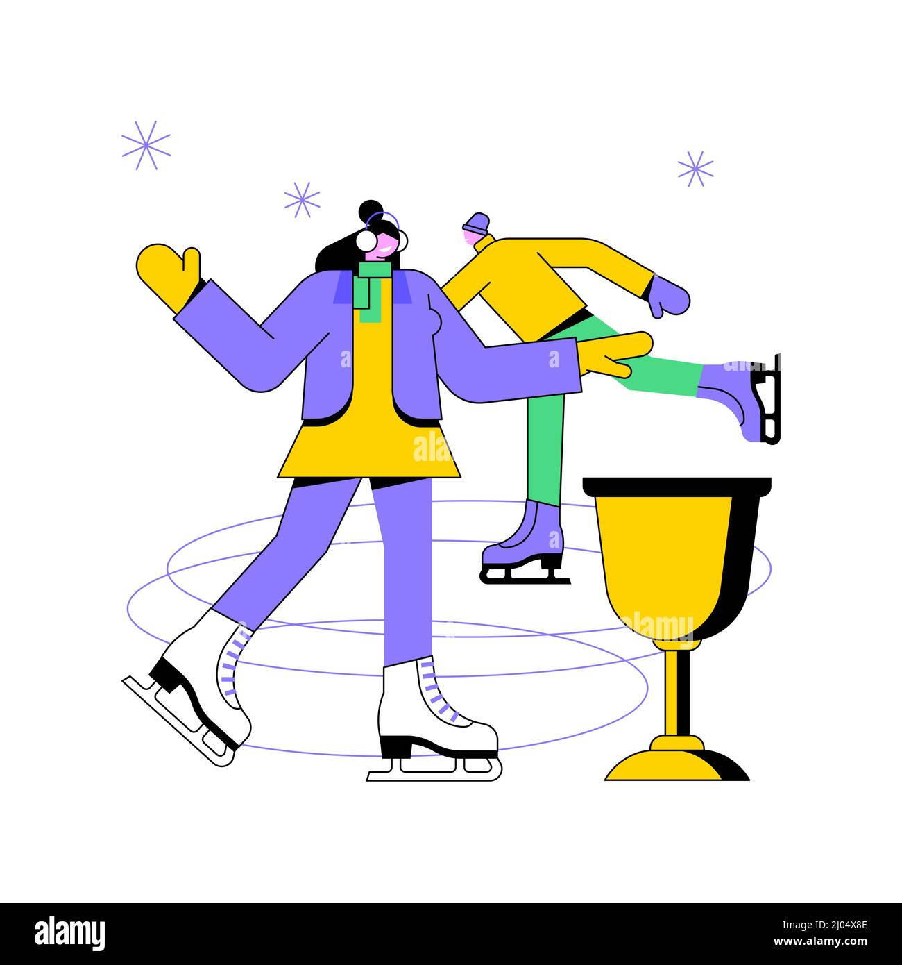 Skating abstract concept vector illustration. Winter sports, outdoor ...