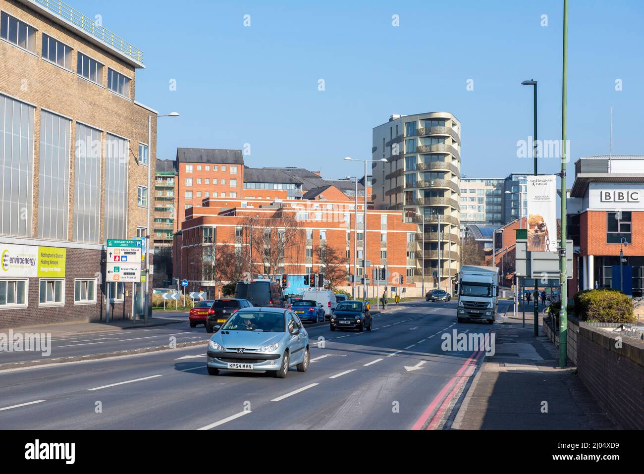 London Road in Nottingham City Centre, Nottinghamshire England UK Stock ...