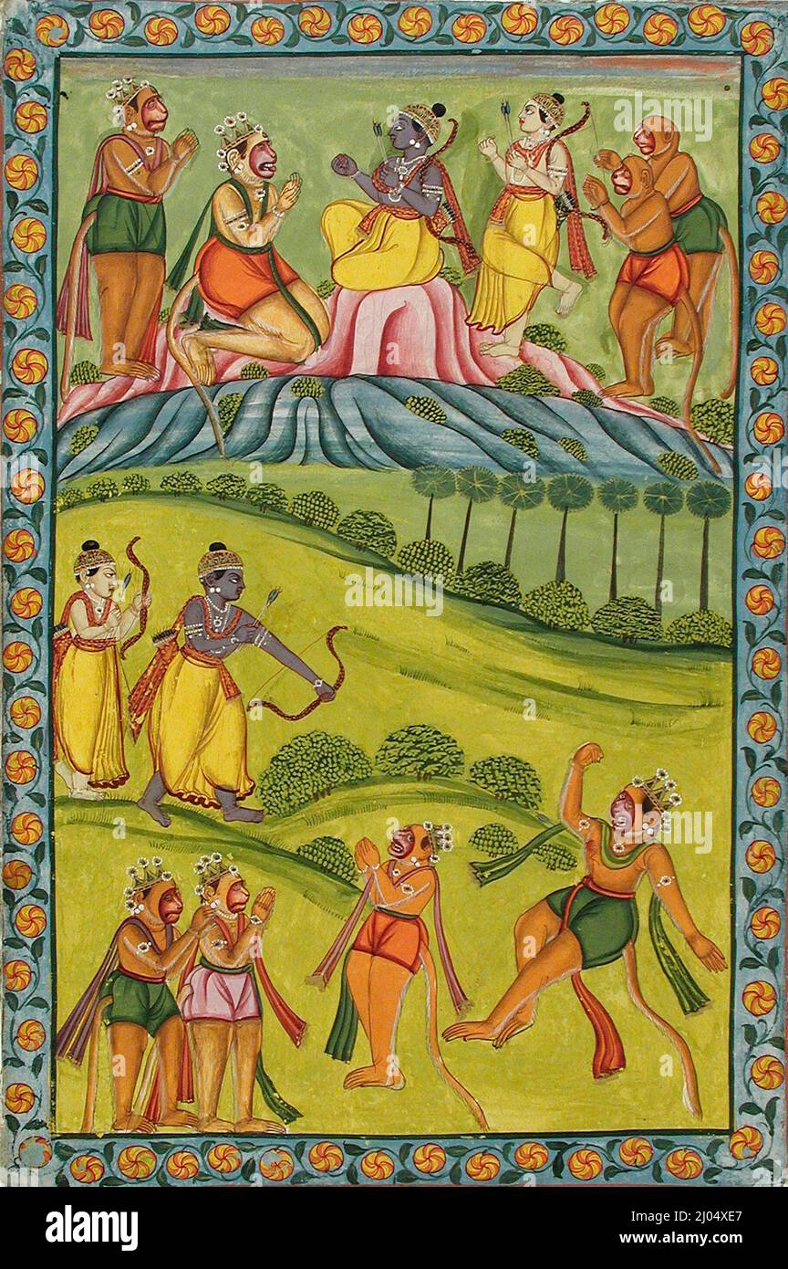 Rama Kills Vali, Folio from the "Impey" Ramayana (Adventures of Rama ...