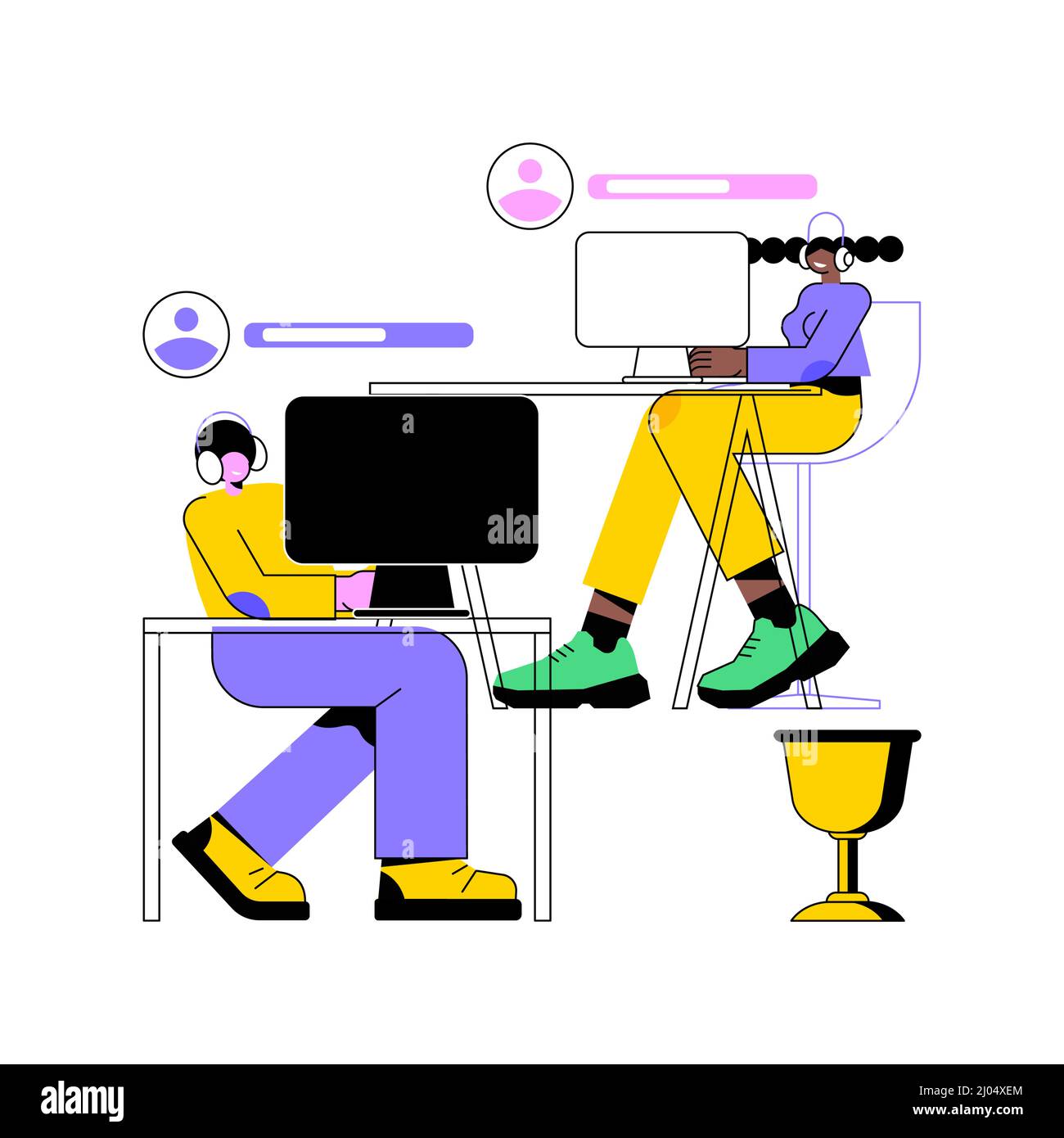 eSports collaboration abstract concept vector illustration. E-sports ...