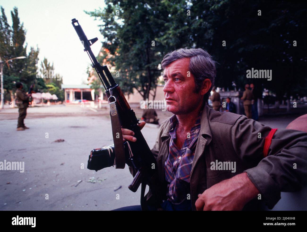 War of Transnistria (1992). Street fighting in Bender on the Dniester ...