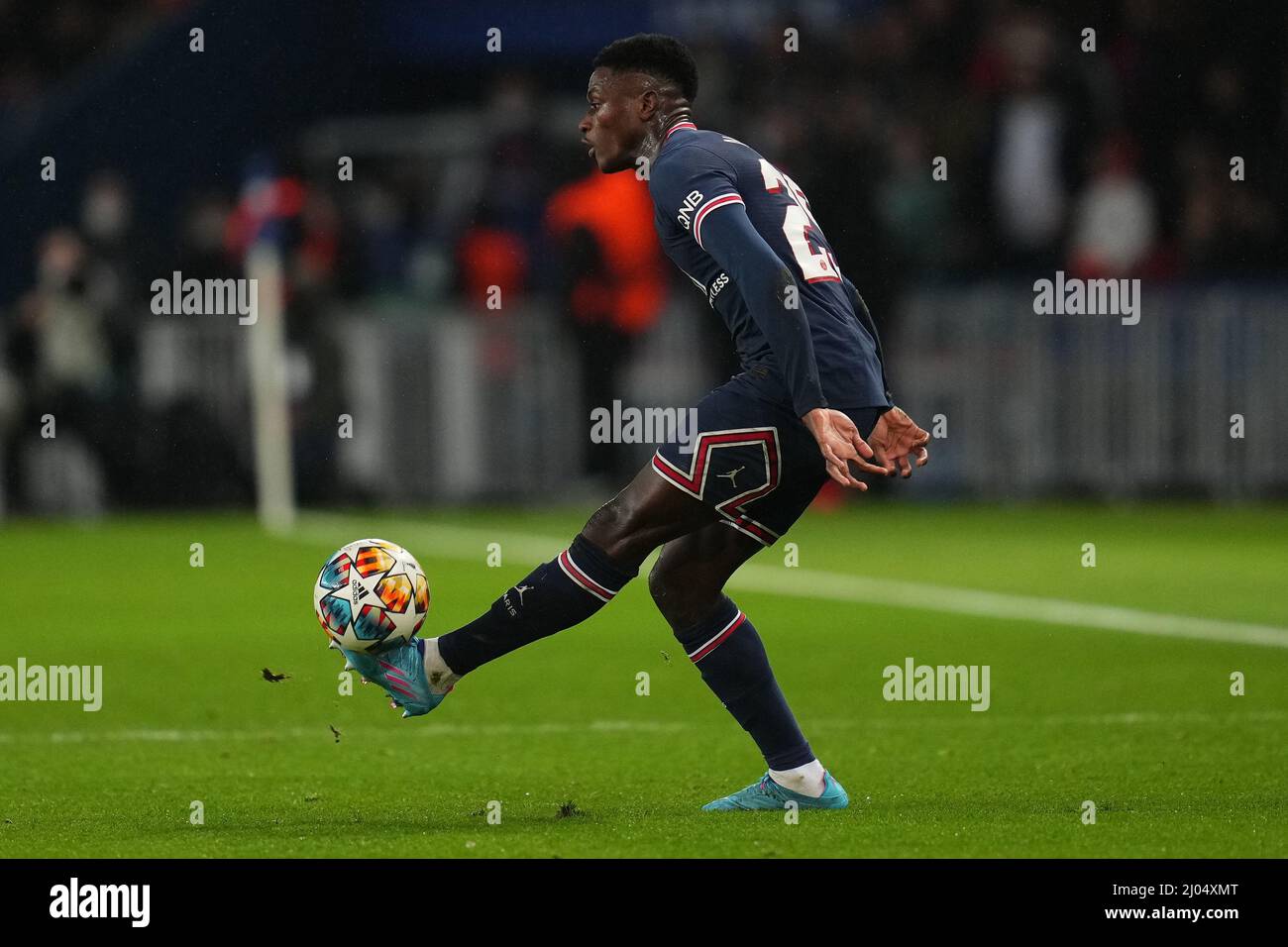 Nuno Mendes of PSG during the UEFA Champions League match between Paris ...