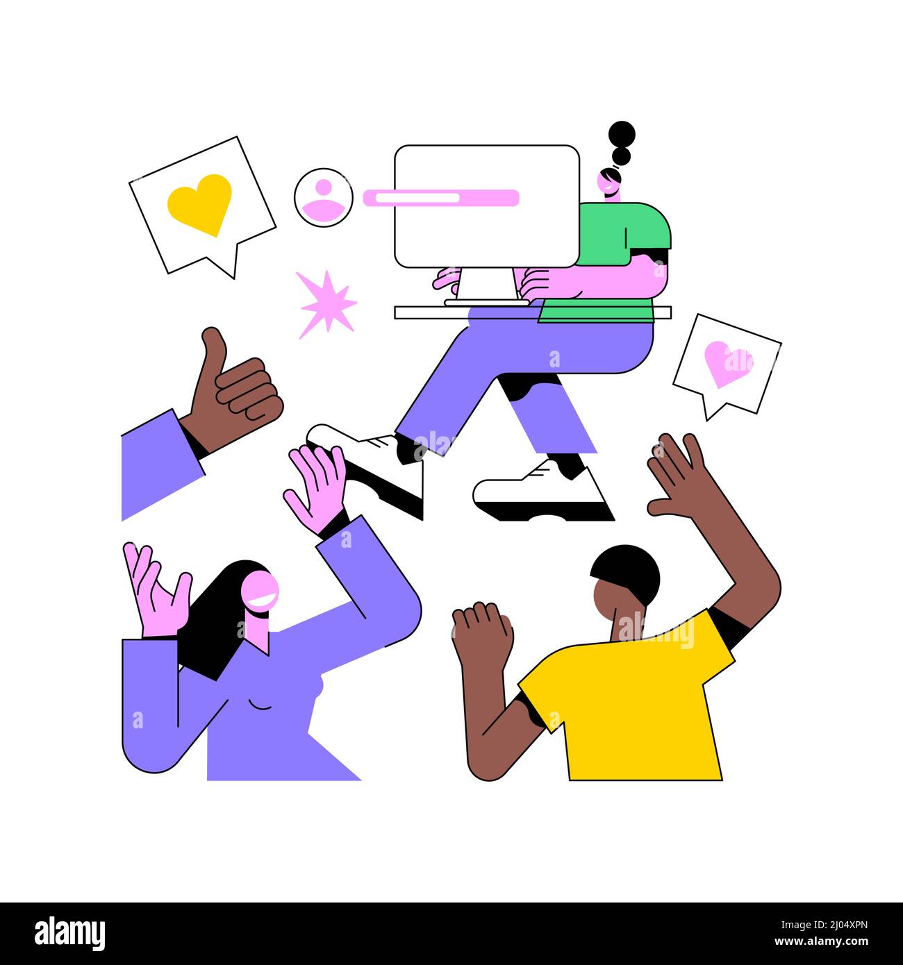 Esport fans abstract concept vector illustration. Computer game, e ...