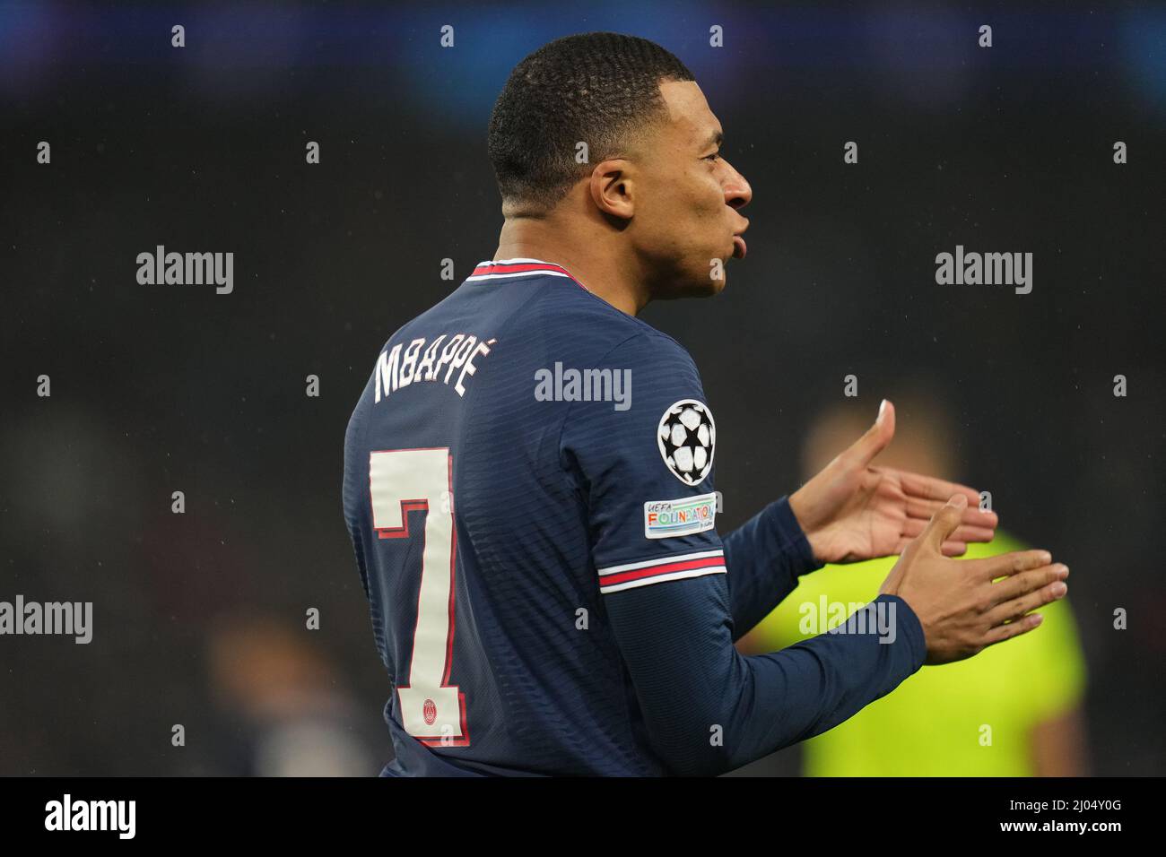 Kylian Mpappe of PSG during the UEFA Champions League match between ...
