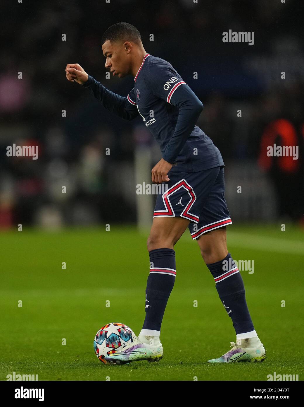 Kylian Mpappe of PSG during the UEFA Champions League match between ...