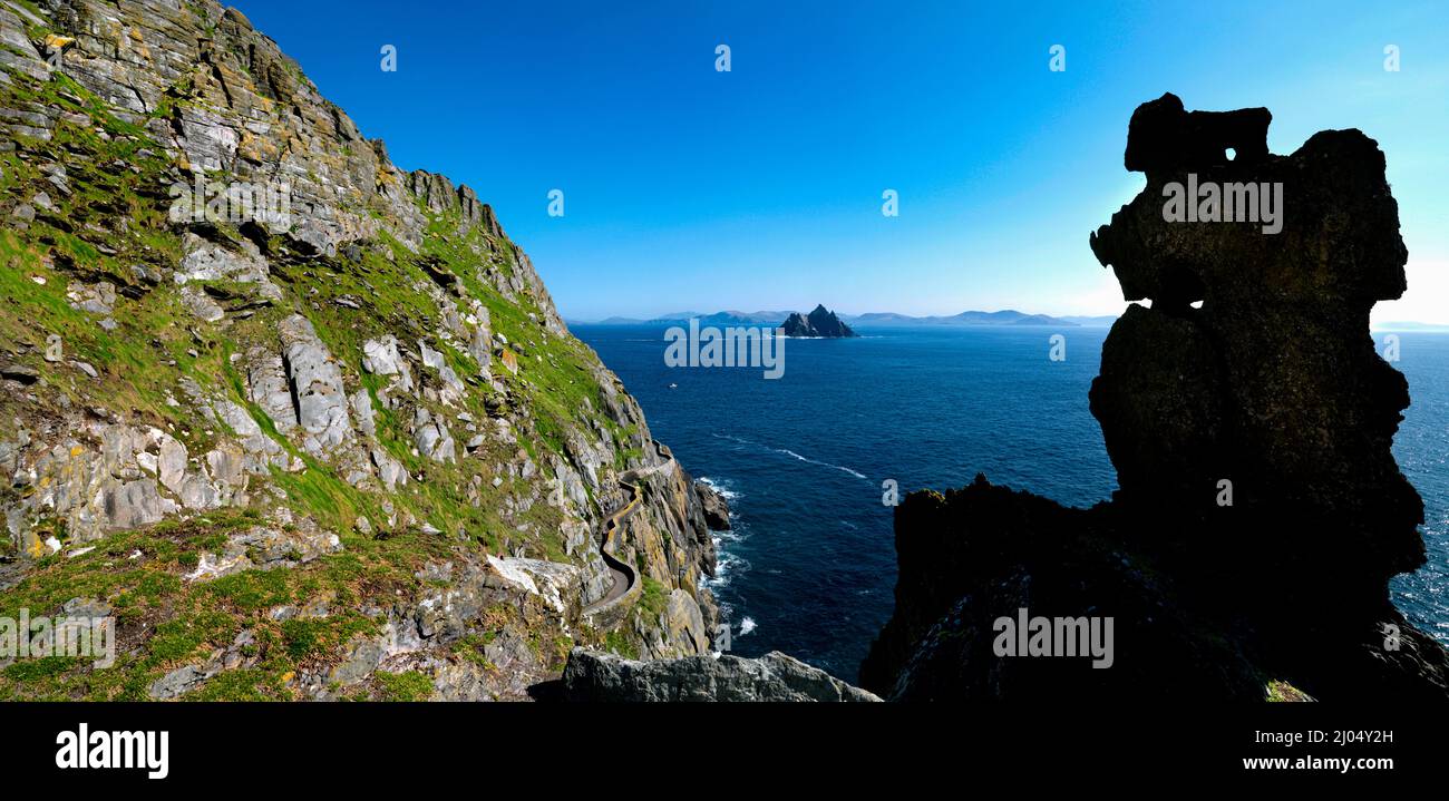 The Wailing Woman Rock at the UNESCO World Heritage site, Skellig ...