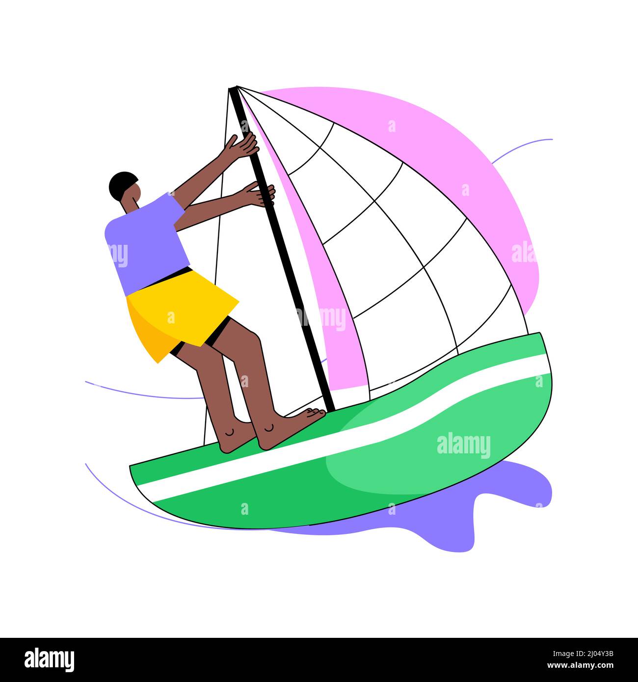 Sailing abstract concept vector illustration. Sailing boat, water sport ...