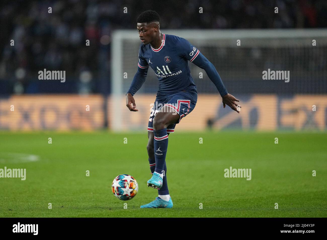 Nuno Mendes of PSG during the UEFA Champions League match between Paris ...