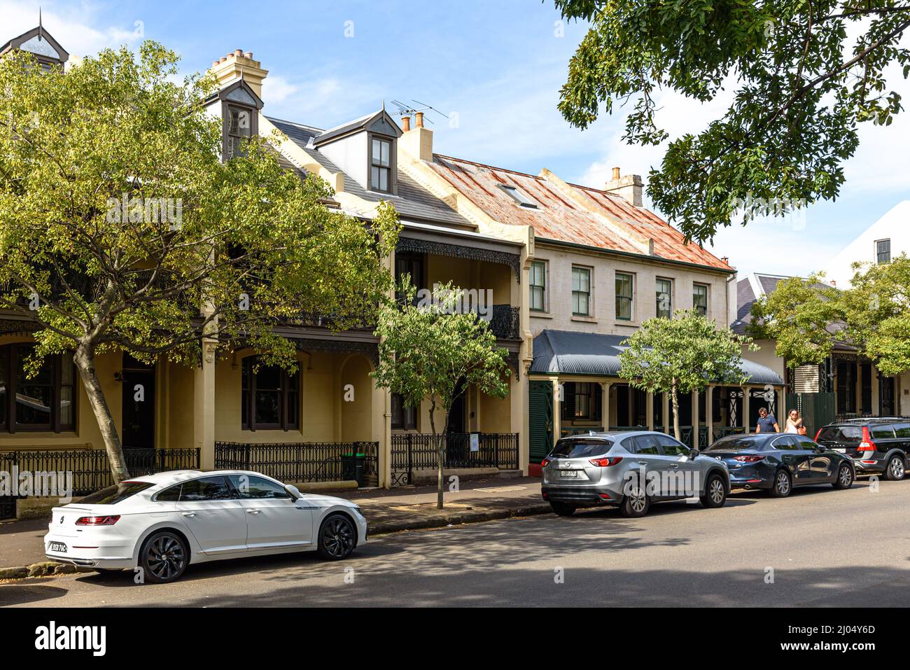 Colonial Georgian Terrace houses at Argyle Place in the Millers Point ...