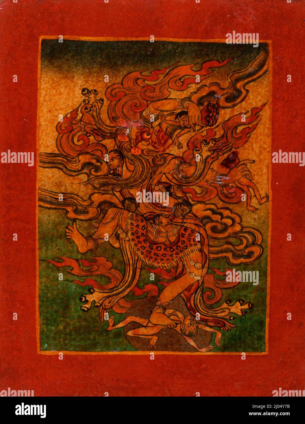 Form of Palden Lhamo (?), Nyingmapa Buddhist or Bon Ritual Card. Tibet ...
