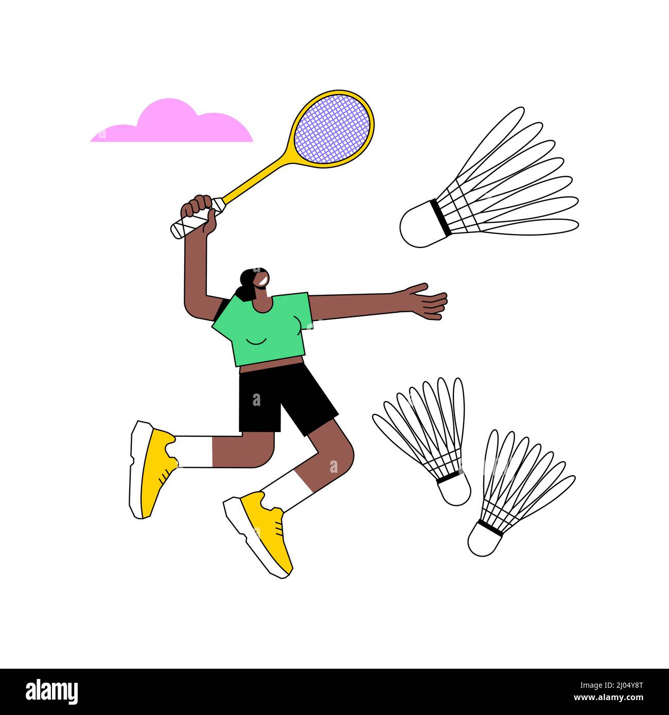 Badminton abstract concept vector illustration. Racket sport, outdoor ...
