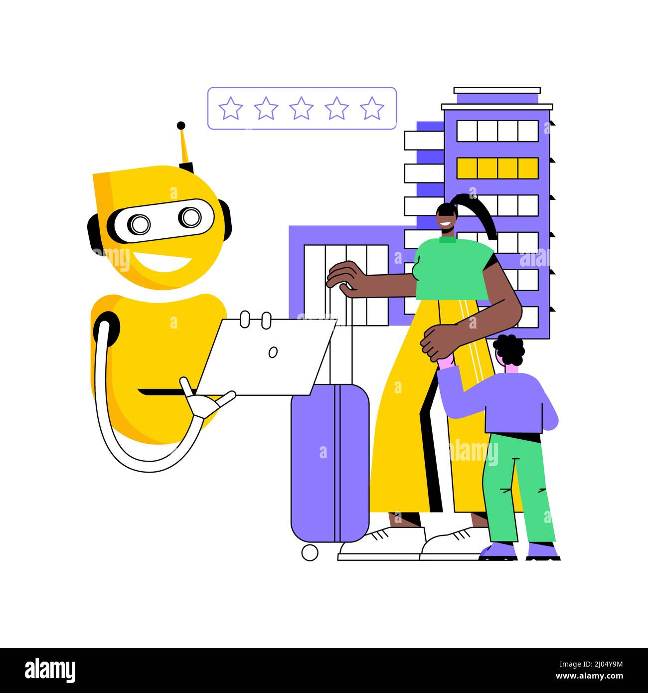 Smart hospitality industry abstract concept vector illustration ...