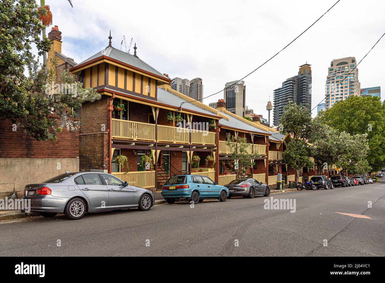 Terrace houses on High Street in Millers Point, Sydney Stock Photo - Alamy