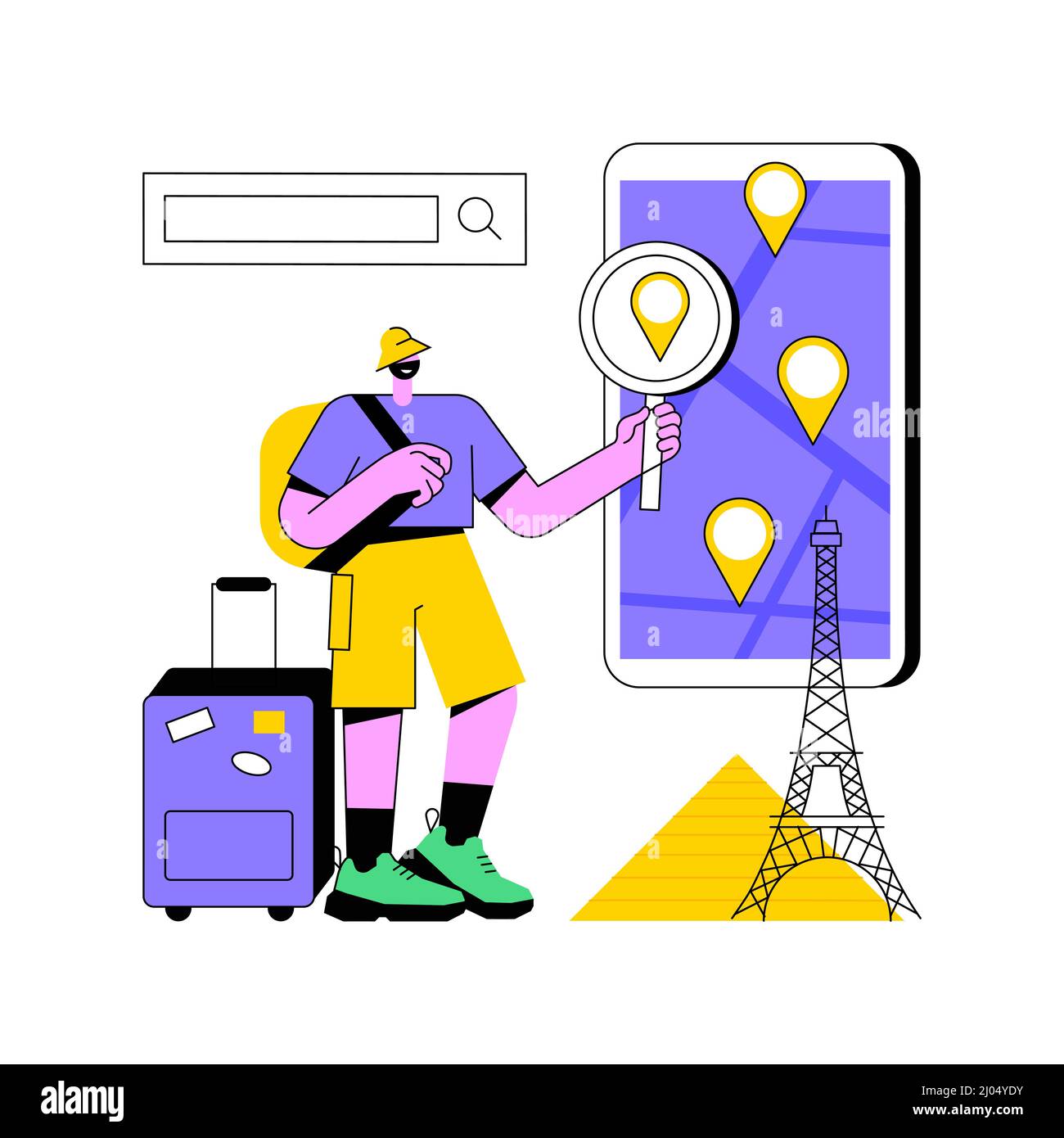 Tour navigator abstract concept vector illustration. Travel guide ...