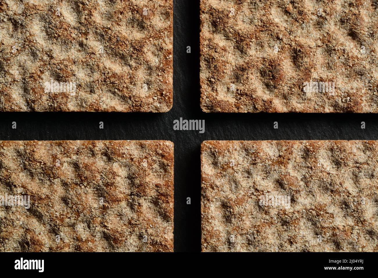 Slices of crispy rye bread arranged in the shape of a cross Stock Photo ...