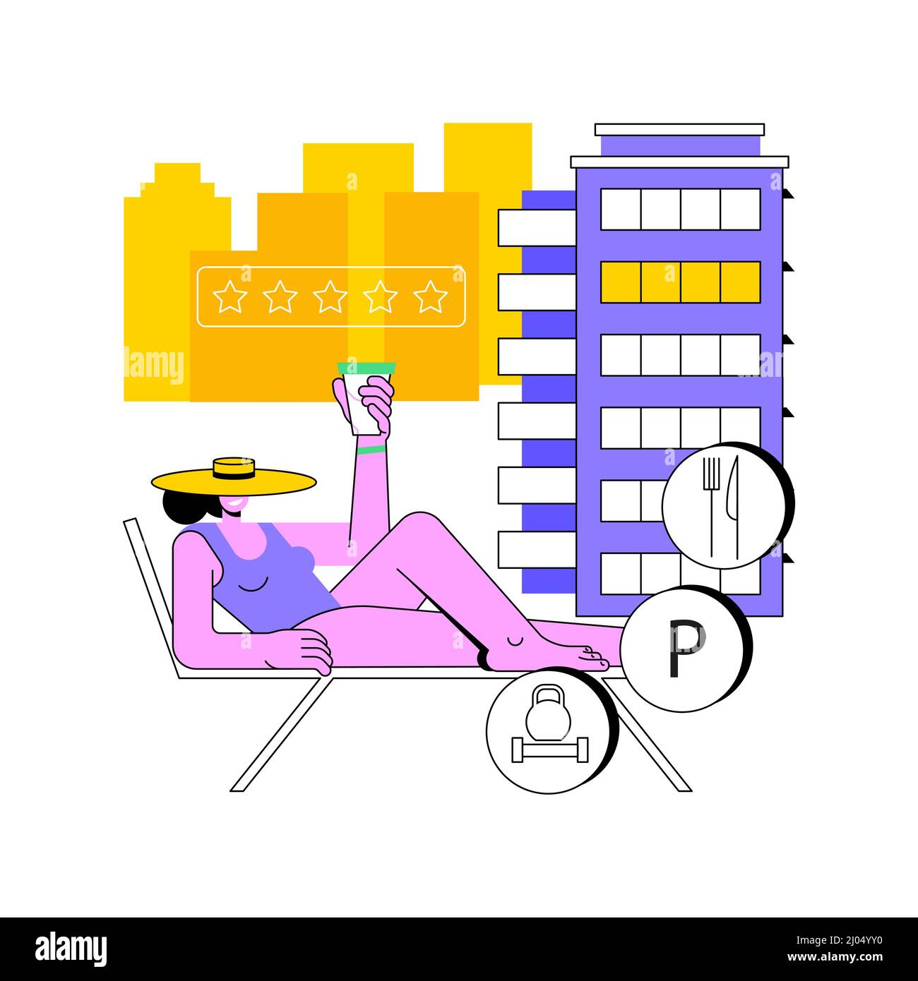 All-inclusive hotel abstract concept vector illustration. Hospitality ...