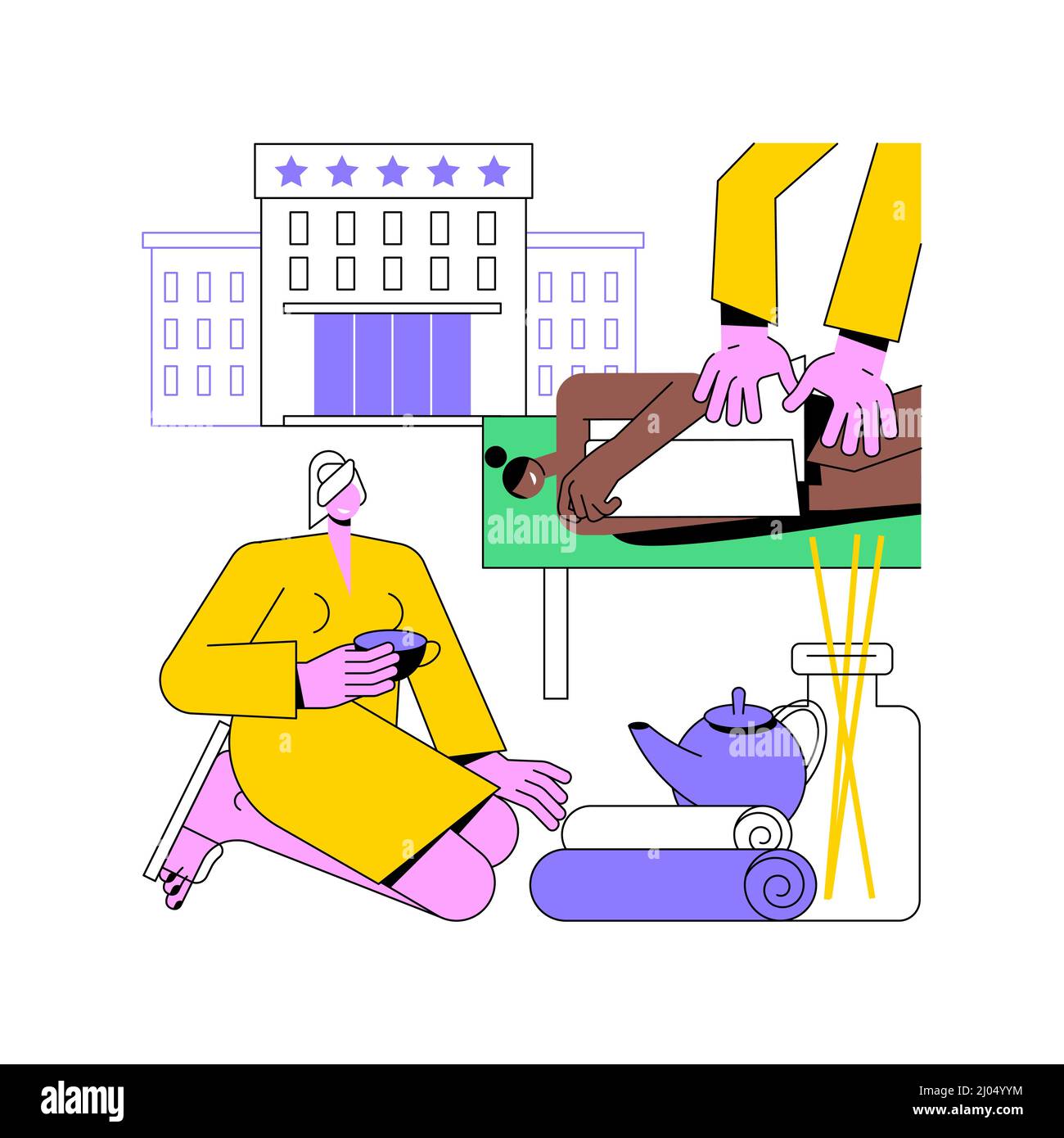 Wellness and spa hotel abstract concept vector illustration. Massage ...