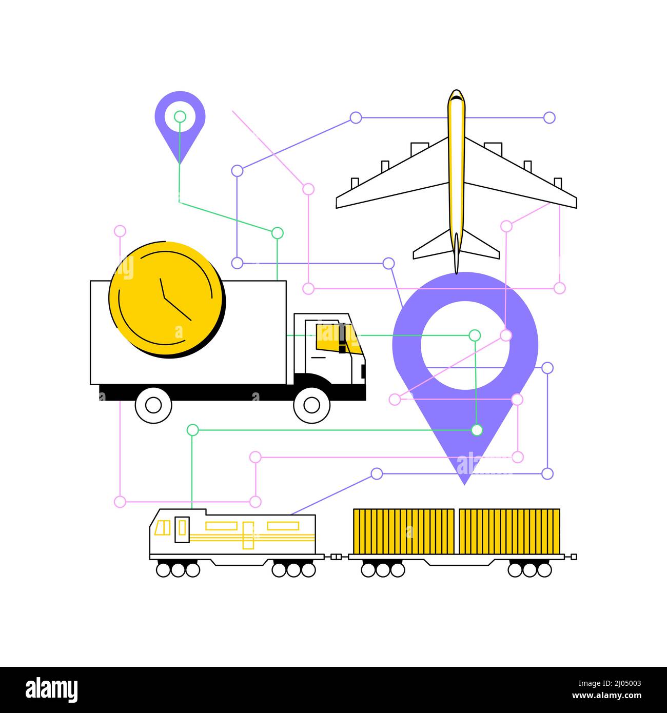 Transport network abstract concept vector illustration. Transportation ...