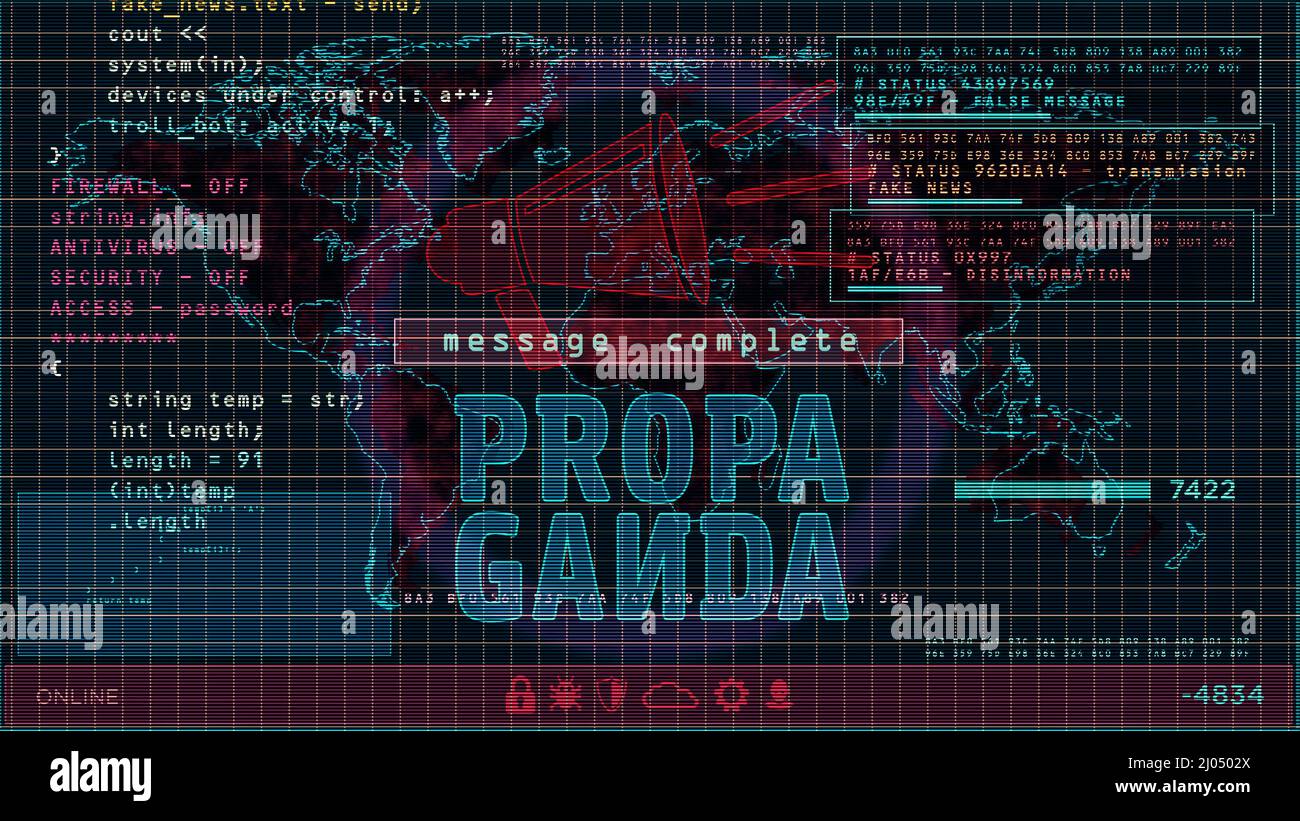 Propaganda on computer screen. Fake news, disinformation and ...