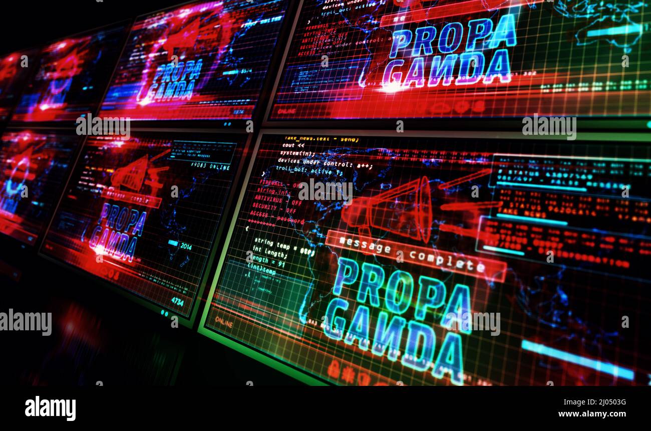 Propaganda on computer screen. Fake news, disinformation and ...