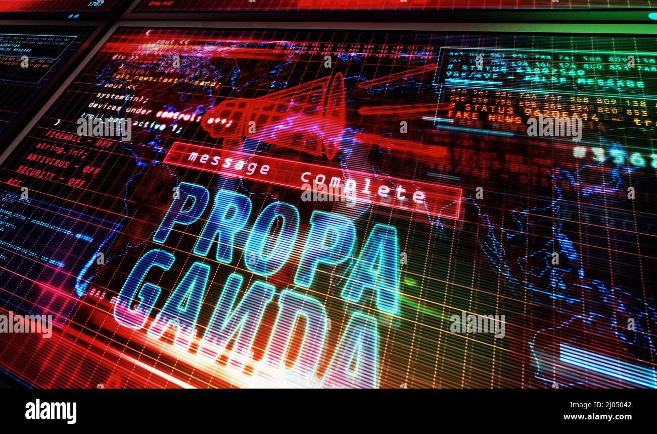 Propaganda on computer screen. Fake news, disinformation and ...