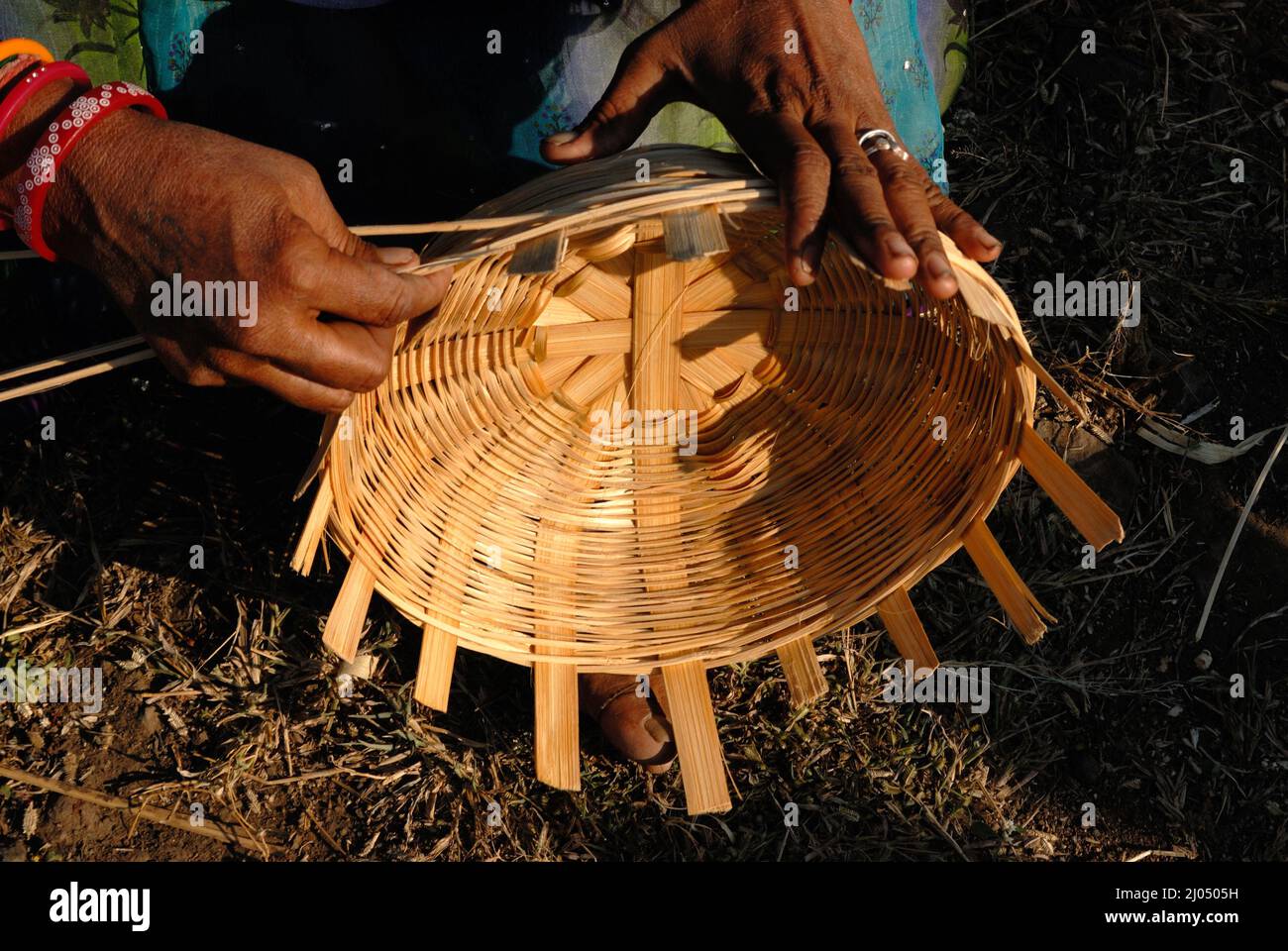 Nashik Maharashtra India, Asia Dec. 09 2006 Indian rural woman making ...
