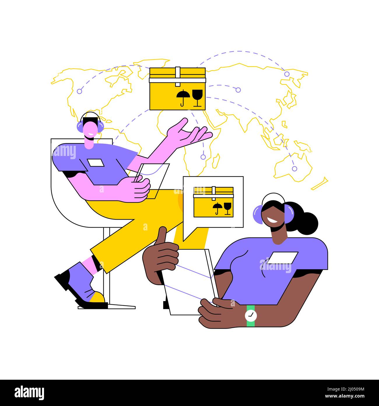 Logistics hub abstract concept vector illustration. Global logistics ...