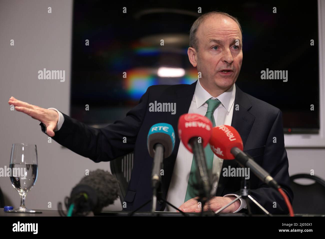 Irish Prime Minister Michael Martin speaks during a press conference in ...