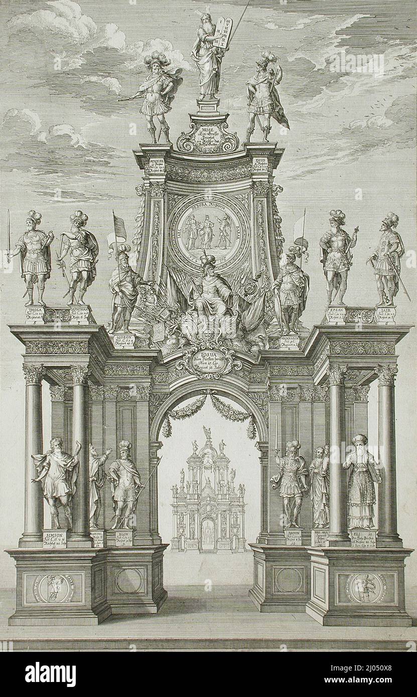 Frontispiece with Triumphal Arch with Moses, Joshua, Sampson, etc ...