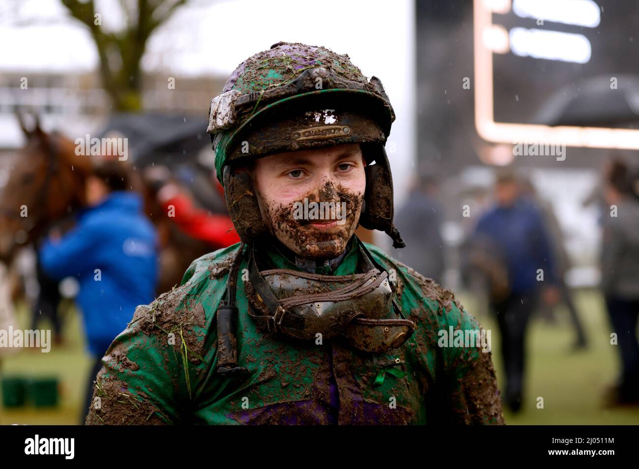 Jockey Jonjo O'Neill Jr after competing in the Coral Cup Handicap ...