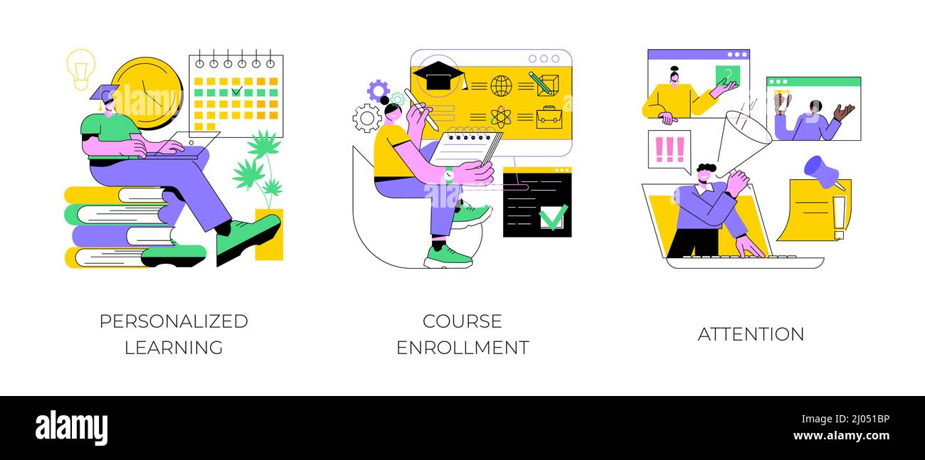 Flexible study plan abstract concept vector illustration set ...