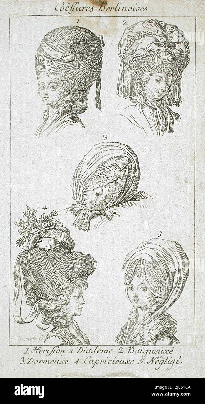 Illustration for 'Coiffures and Fashion'. Daniel Nikolaus Chodowiecki ...