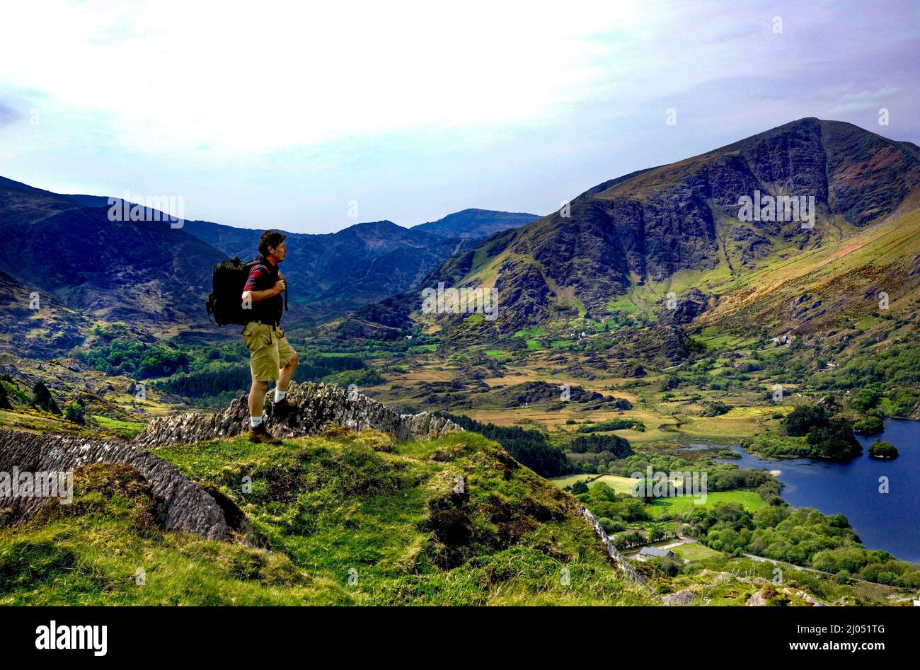 Glanmore Lake, Healy Pass, Beara Peninsula,County Kerry, Ireland Stock ...